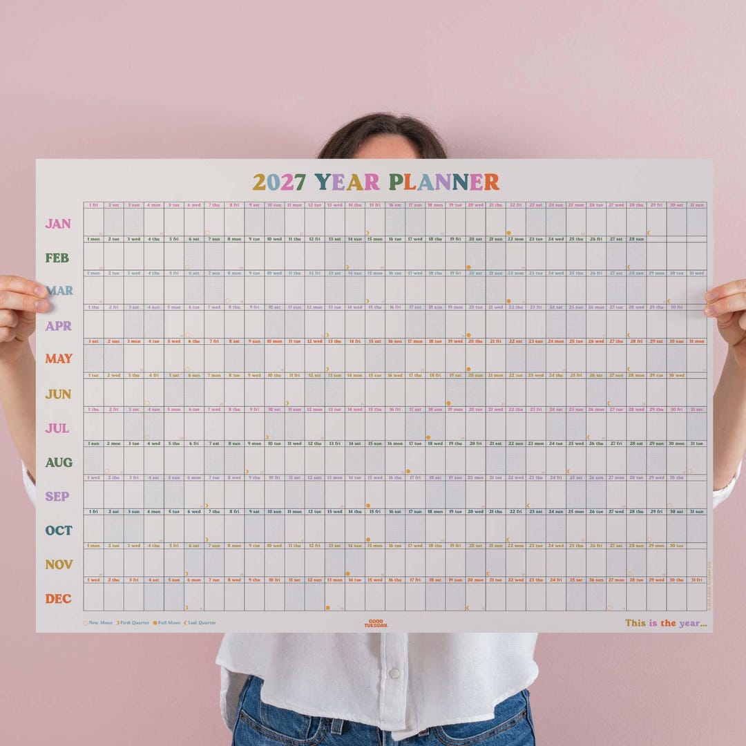 2027 Year Wall Planner Landscape Colourful | This is the Year | 2027 ...