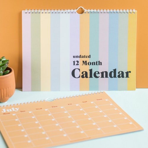 Undated Wall Calendar Year Calendar Undated Planner - Etsy