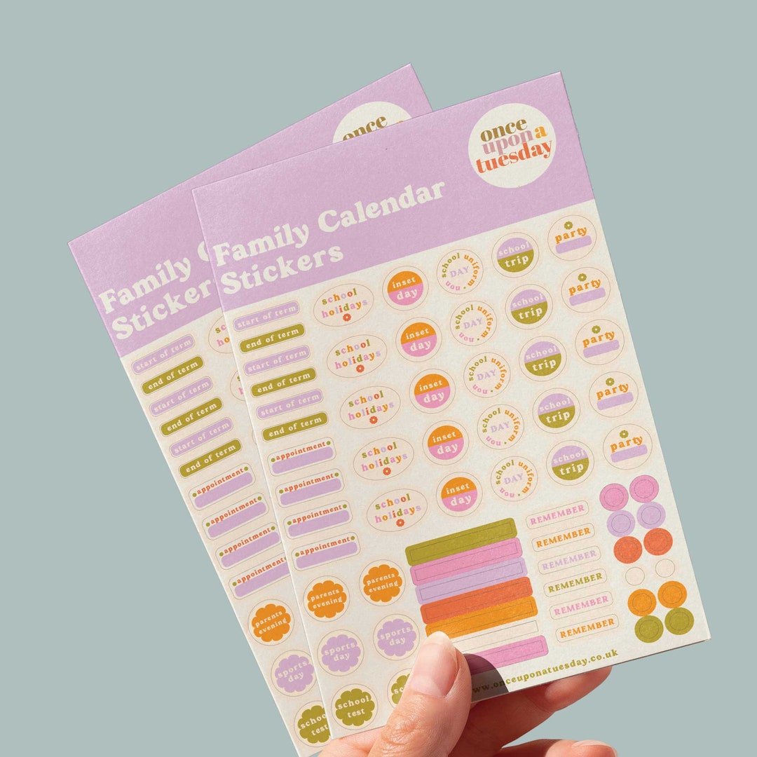 Family Calendar Stickers Planner Stickers Everyday Stickers Recycled ...