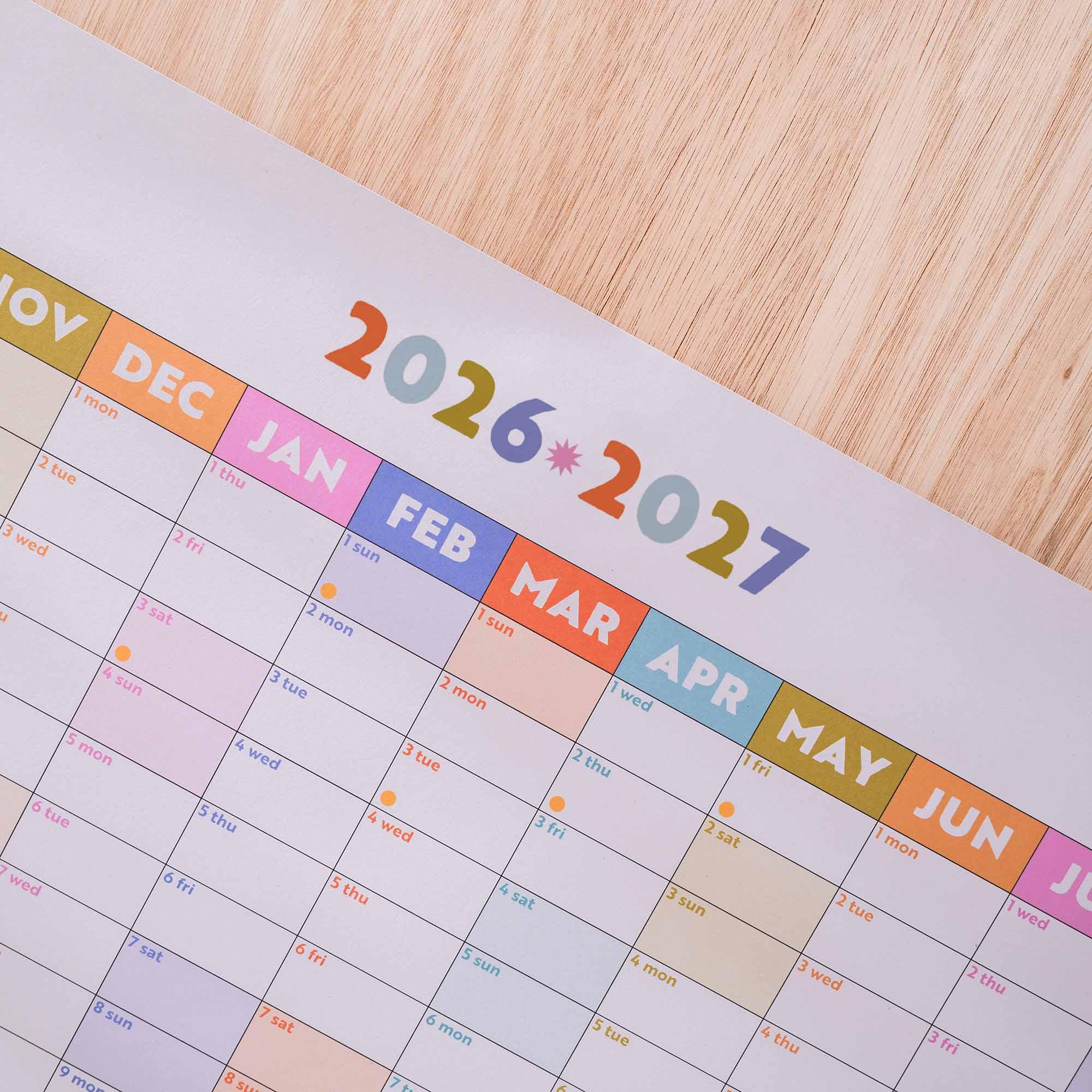 2026-2027 Wall Planner Academic Year | Portrait Calendar | Year to View ...