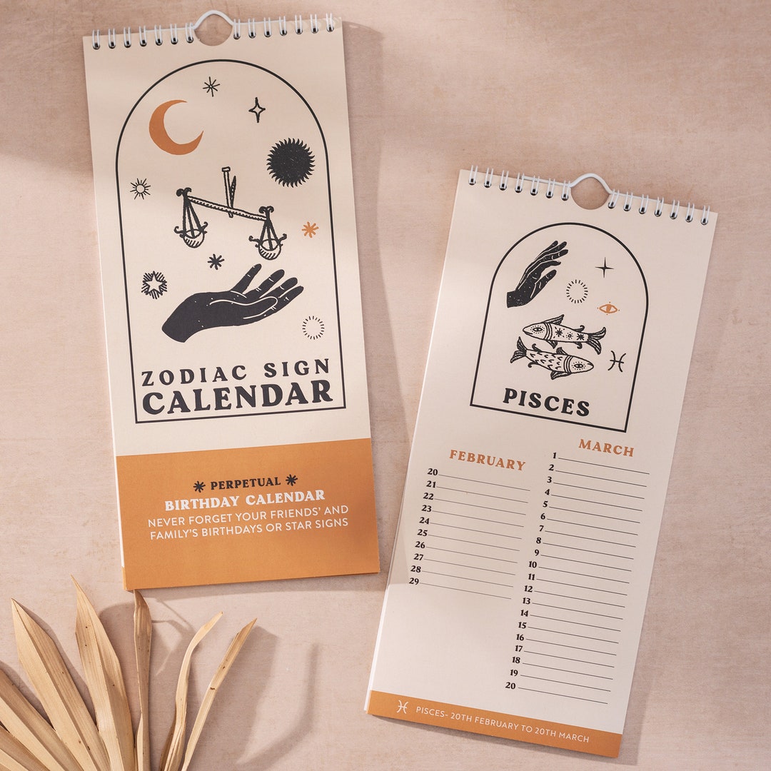 Zodiac Sign Perpetual Calendar | Celebration Calendar | Birthday ...