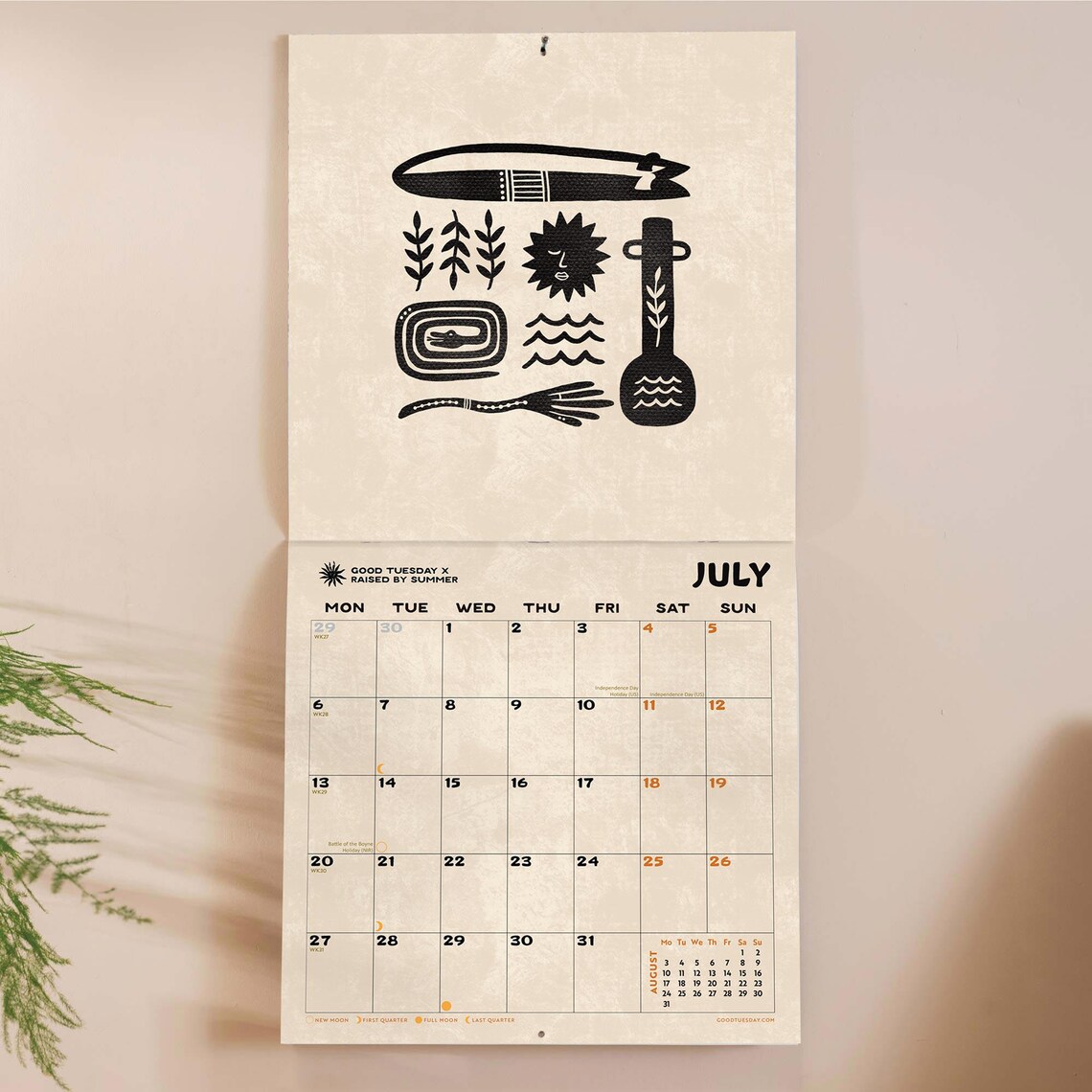 2026 Surf Art Calendar | Raised by Summer | Coastal Wall Planner ...