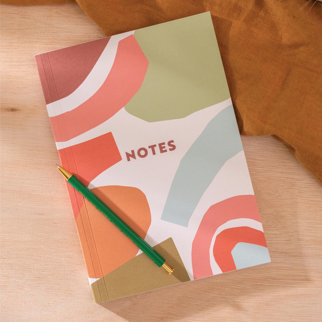 Lined Notebook Boho Natural Shapes | Flat Lay Journal | Recycled Paper ...