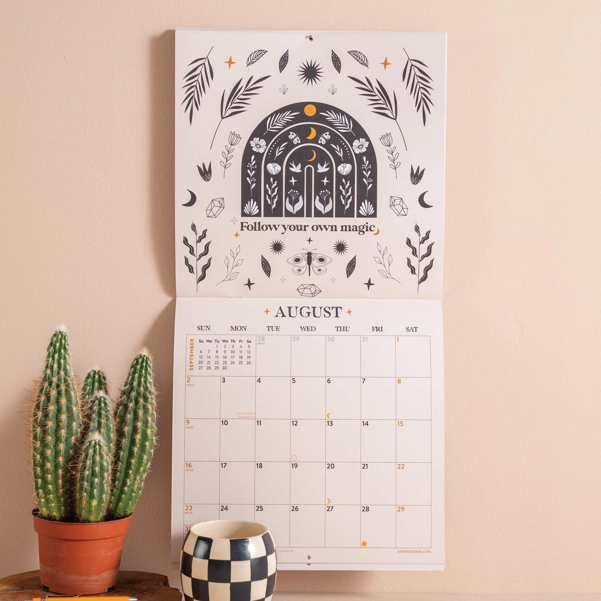 2026 Wall Calendar | Mystical Creatures | Esoteric | Moon Phases ...