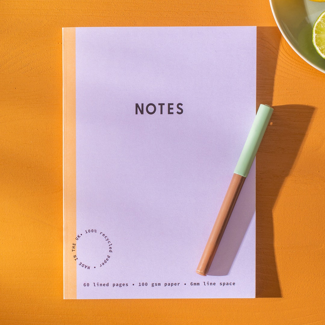 A5 Lined Notebook Lilac Ruled Journal Recycled Paper - Etsy