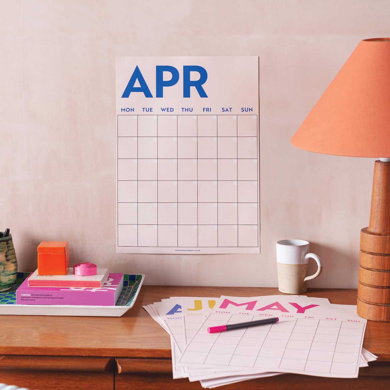 Large Monthly Wall Planner A3 Simply Bright | XL Wall Planner ...