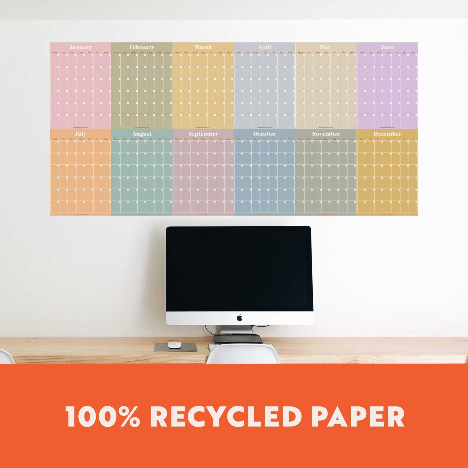 Large Monthly Wall Planner A3 Pastel Wall Planner Individual Pages ...