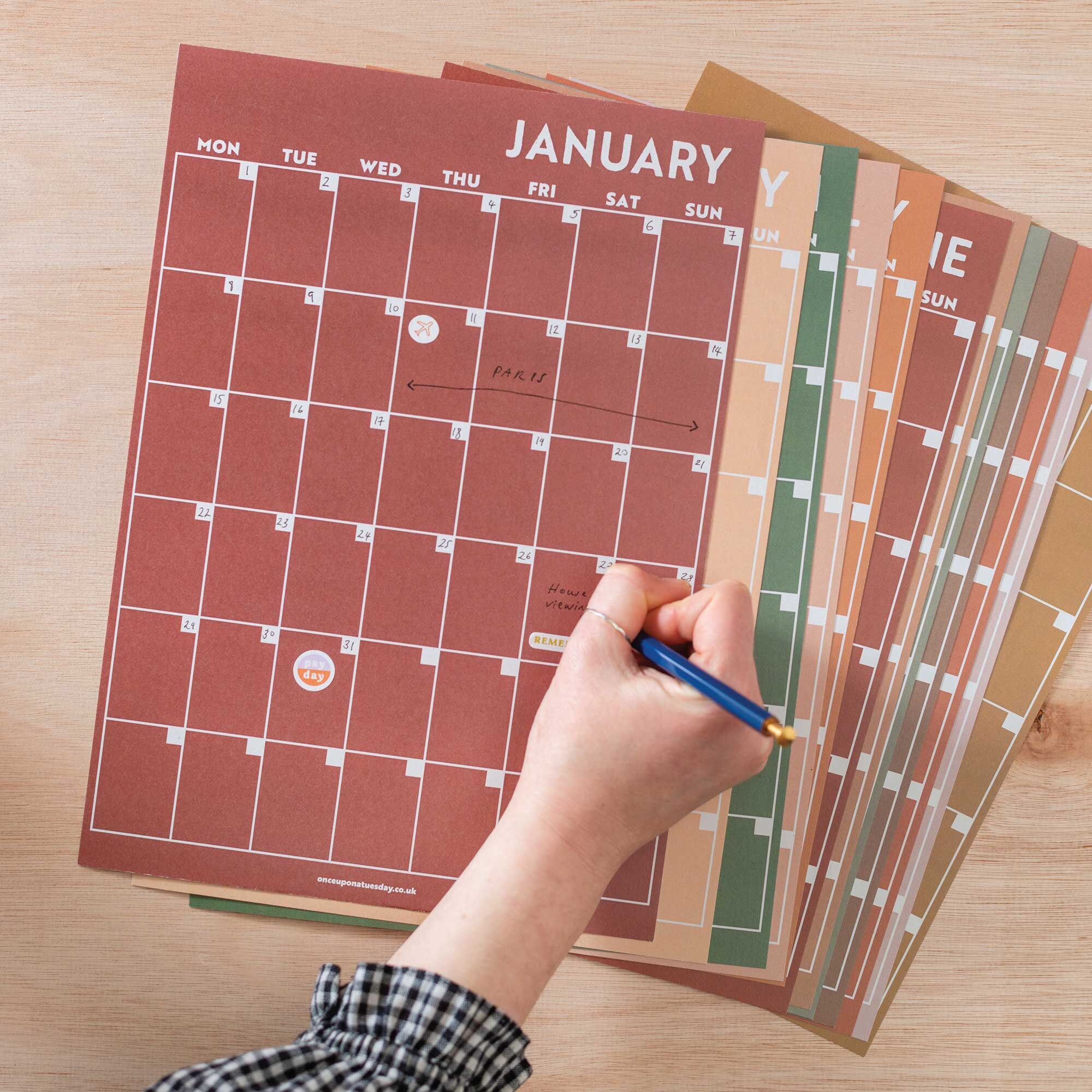 Compact Monthly Wall Planner A4 Wall Planner Individual Pages | Undated ...