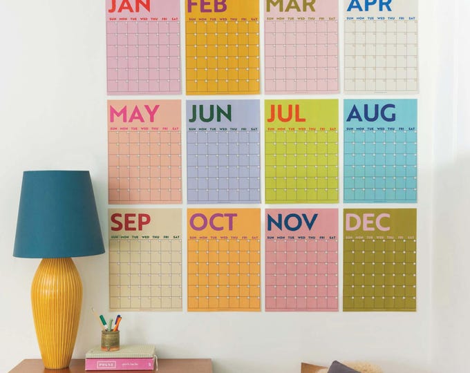 Large Monthly Wall Calendar: 12 Month Jumbo Calendar (11x17 Inches) - Etsy