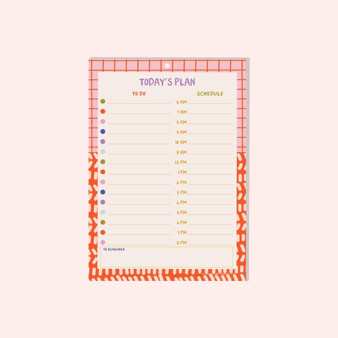 A5 Daily Planner Pad Hourly Planner Notepad To-do List WFH Desk Pad ...