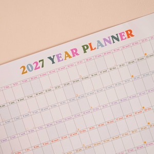 2027 Year Wall Planner Landscape Colourful | This is the Year | 2027 ...