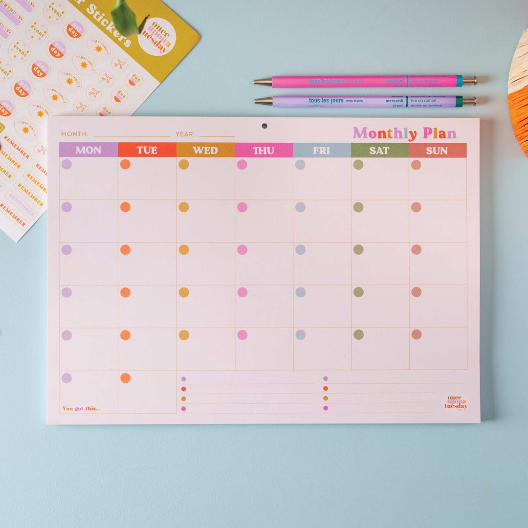 A4 Monthly Planner Pad You Got This | WFH Desk Planner | Monthly ...