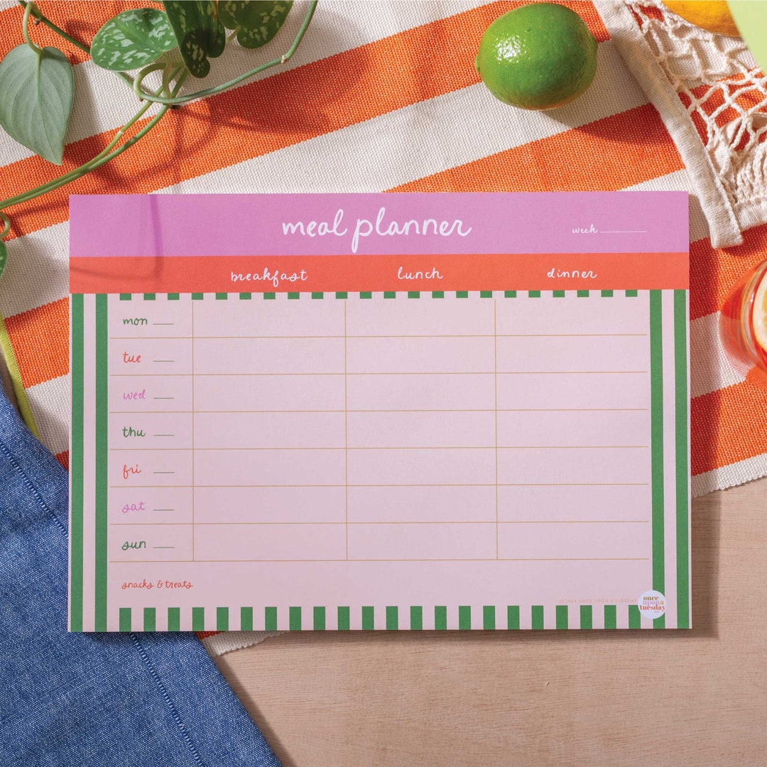 Weekly Meal Planner Pad Tropical Cabana | A4 Meal Planner | Daily Meal ...