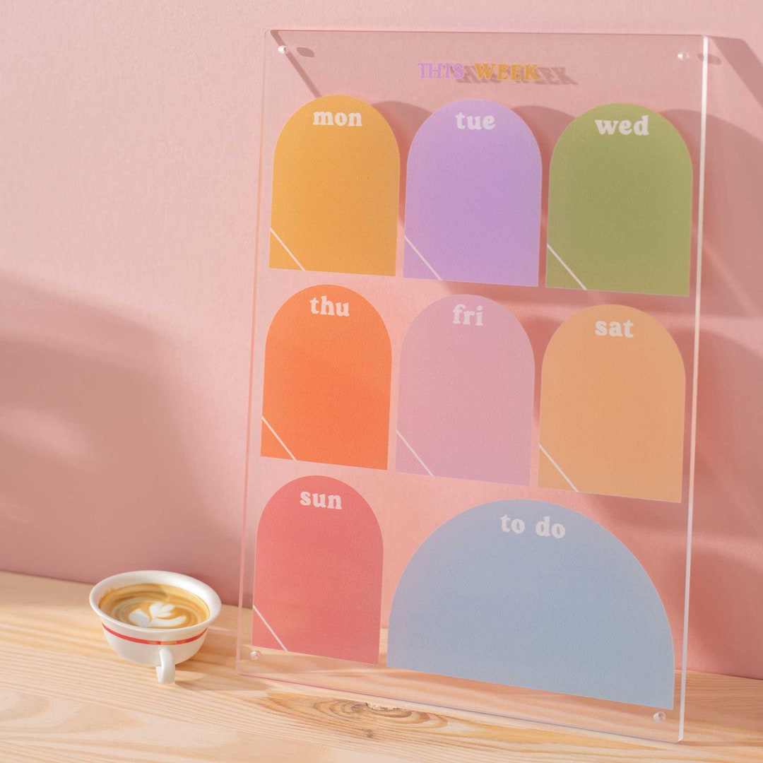 A3 Wipeable Weekly Planner Recycled Acrylic Wall Mounted Wall Planner ...