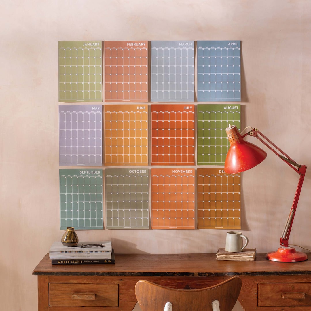 Monthly Wall Planner Unbound Calendar - Compact | A4 Wall Planner ...