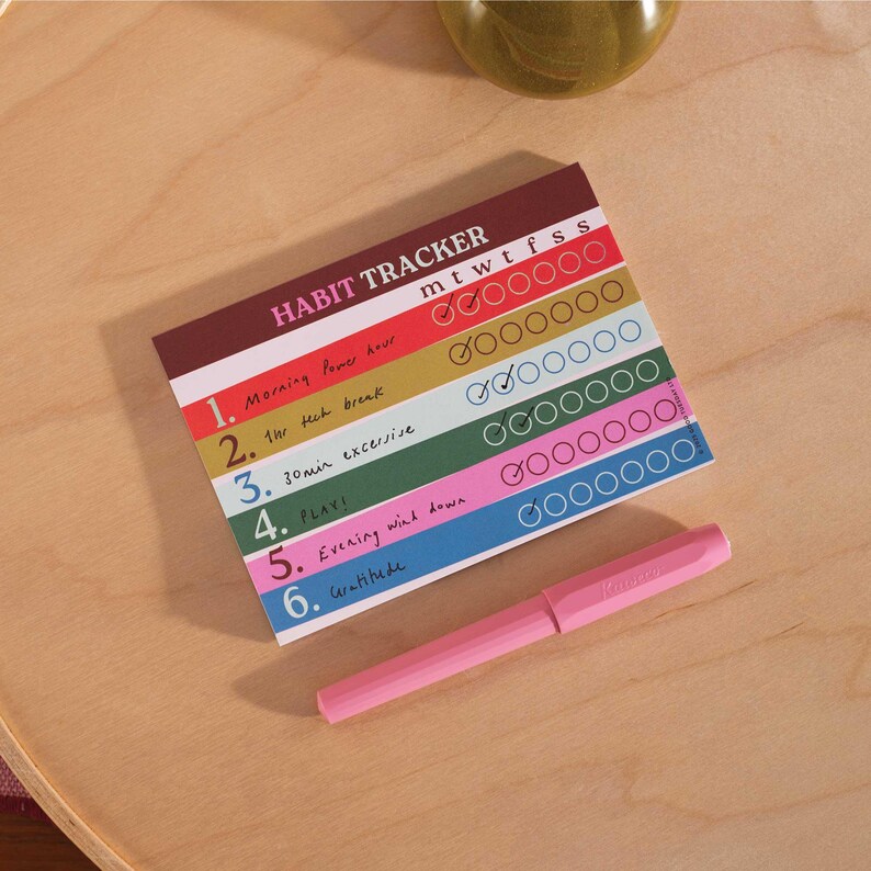 Weekly Habit Tracker A6 50 Page Pad | Routine Tracking | Goal Planner ...