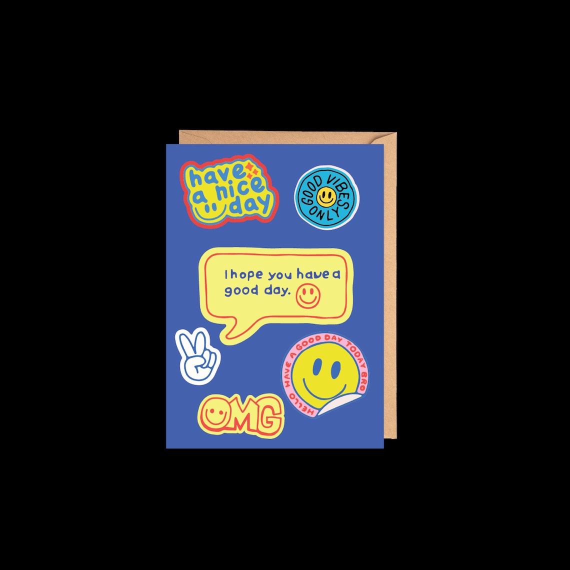 Stickers Birthday Card | Cheerful Vibes Design | Funky Aesthetic ...