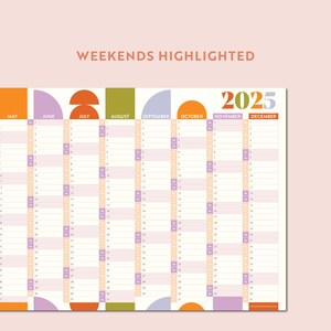 2025 Compact Wall Planner Geometric Citrus | Wall Planner | 2025 Year ...
