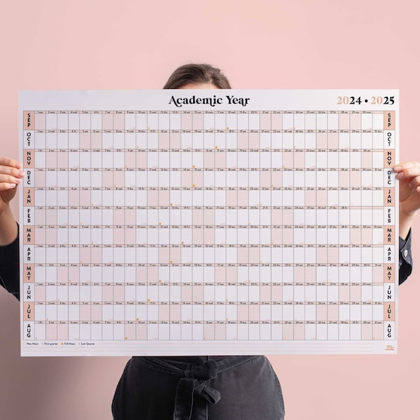 Academic Monthly Wall 2024 2025 - Etsy