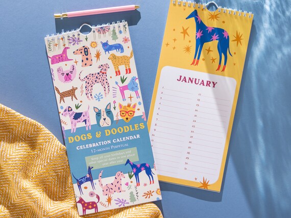 Dogs & Doodles Perpetual Calendar Dog Calendar Birthday - Etsy UK