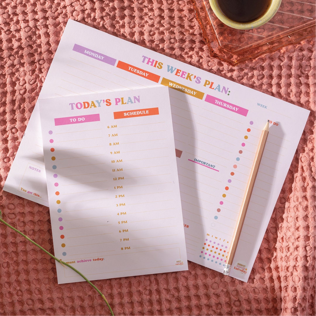 Weekly & Daily Planner Pad Set You Got This | Colourful | Desk Planner ...