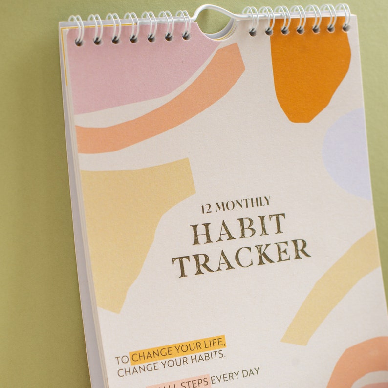 Daily Habit Tracker Monthly Calendar | 12 Month Goal Planner | Habit ...