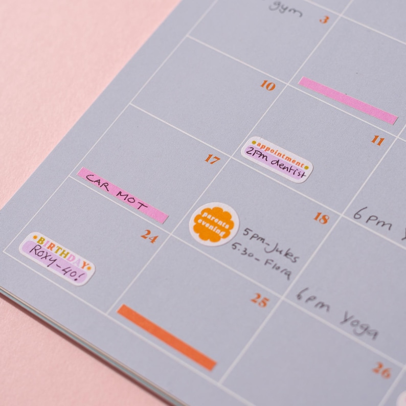 Family Calendar Stickers | Planner Stickers | Everyday Stickers ...
