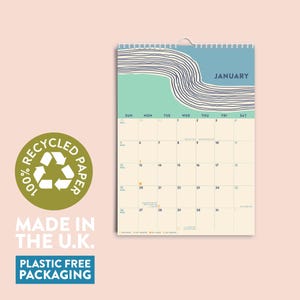2025 Year Calendar Coastal Ocean Planner Tidal Waves Minimalist Art ...