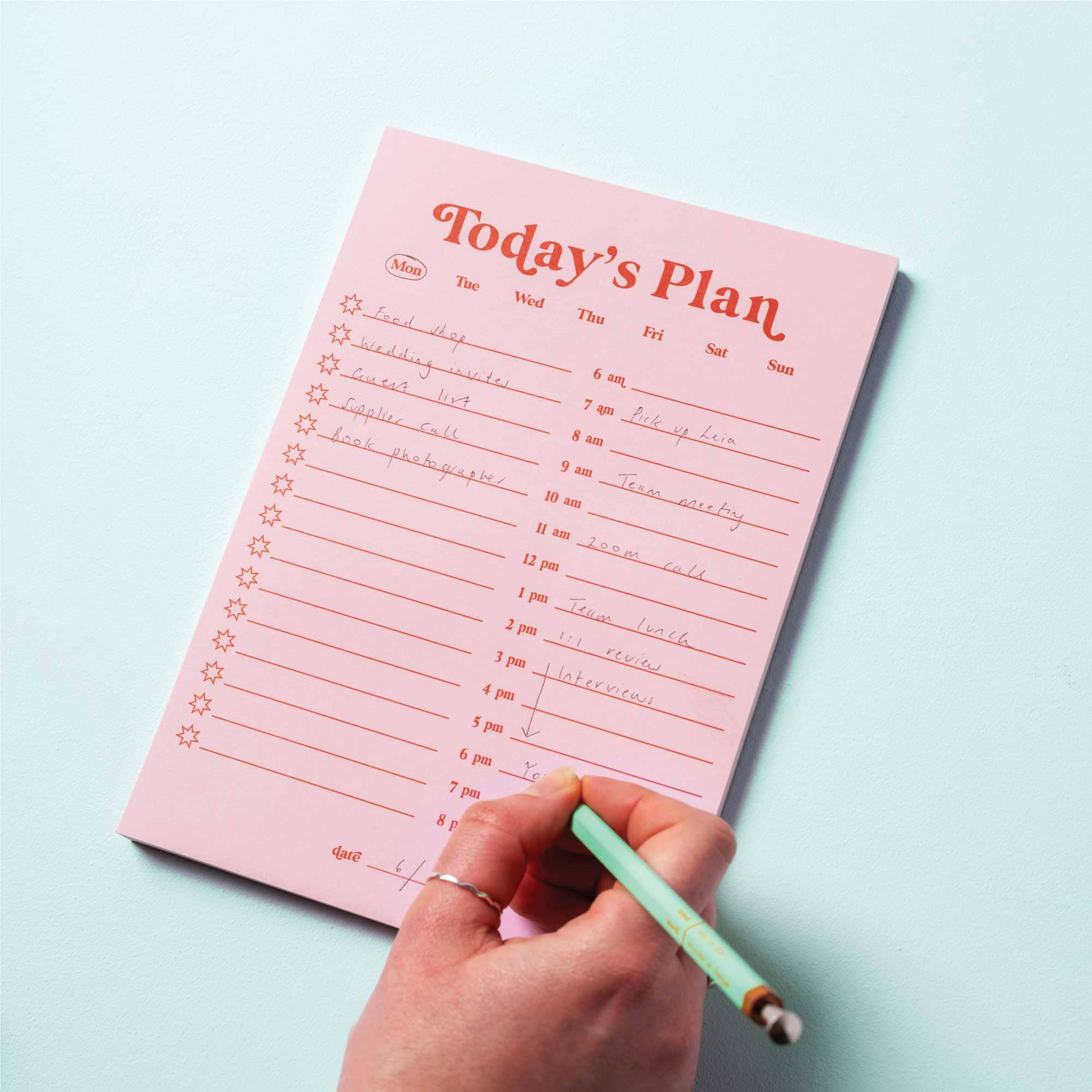 Weekly & Daily Planner Pad Set Pink and Red | Daily Notepad | To-do ...