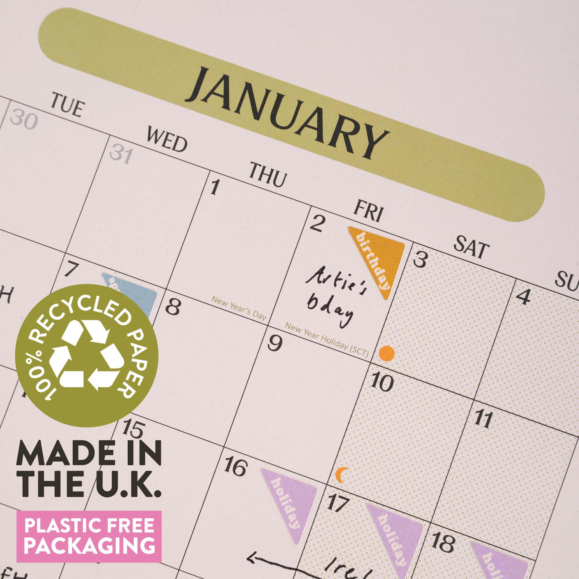2026 Monthly Grid Wall Planner | A1 Portrait | Year to View | Pastel ...