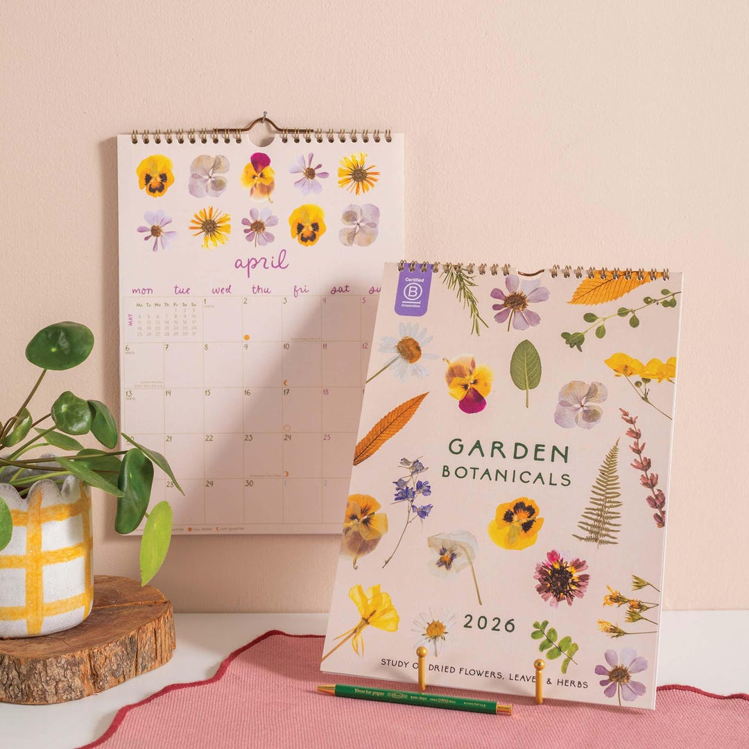 2026 Wall Calendar | Garden Botanicals | 12 Month Hanging Calendar ...