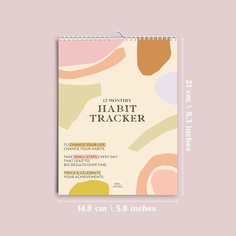 Daily Habit Tracker Monthly Calendar | 12 Month Goal Planner | Habit ...