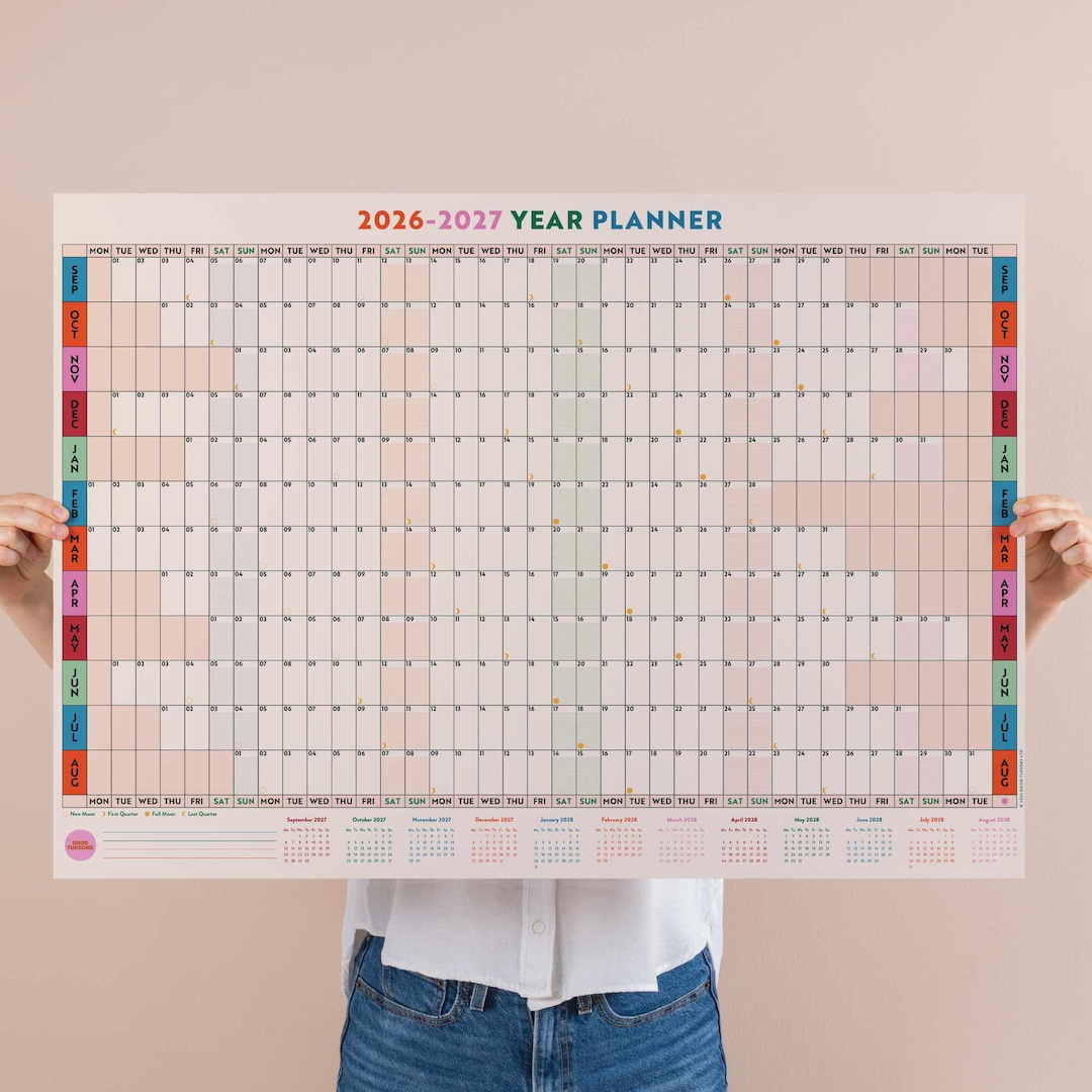 2026-2027 Large Wall Planner | Academic Year Planner | Monthly Planner ...