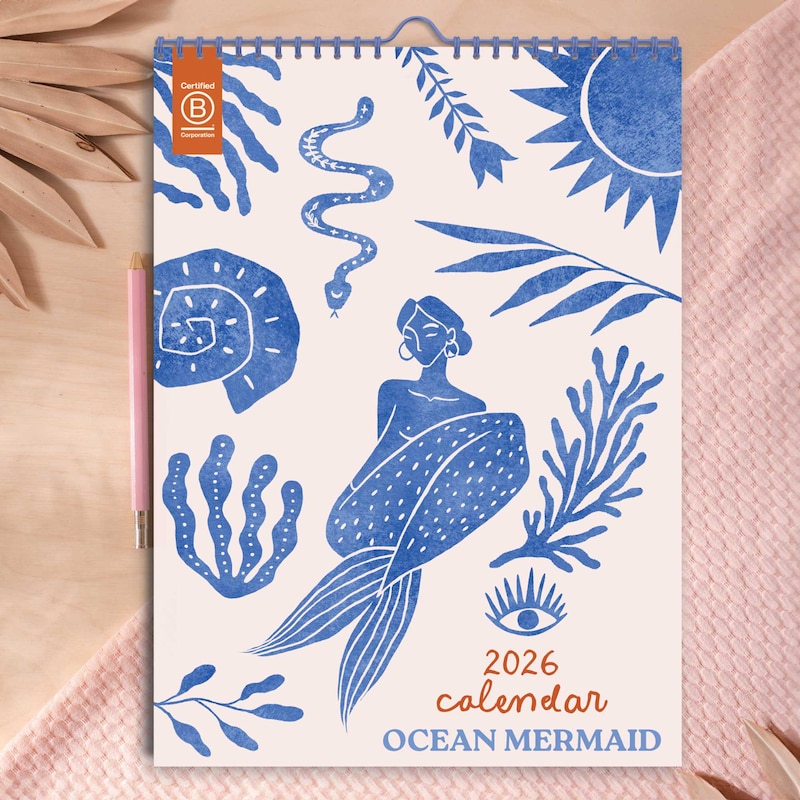 Mermaid 2026 Calendar - Etsy UK