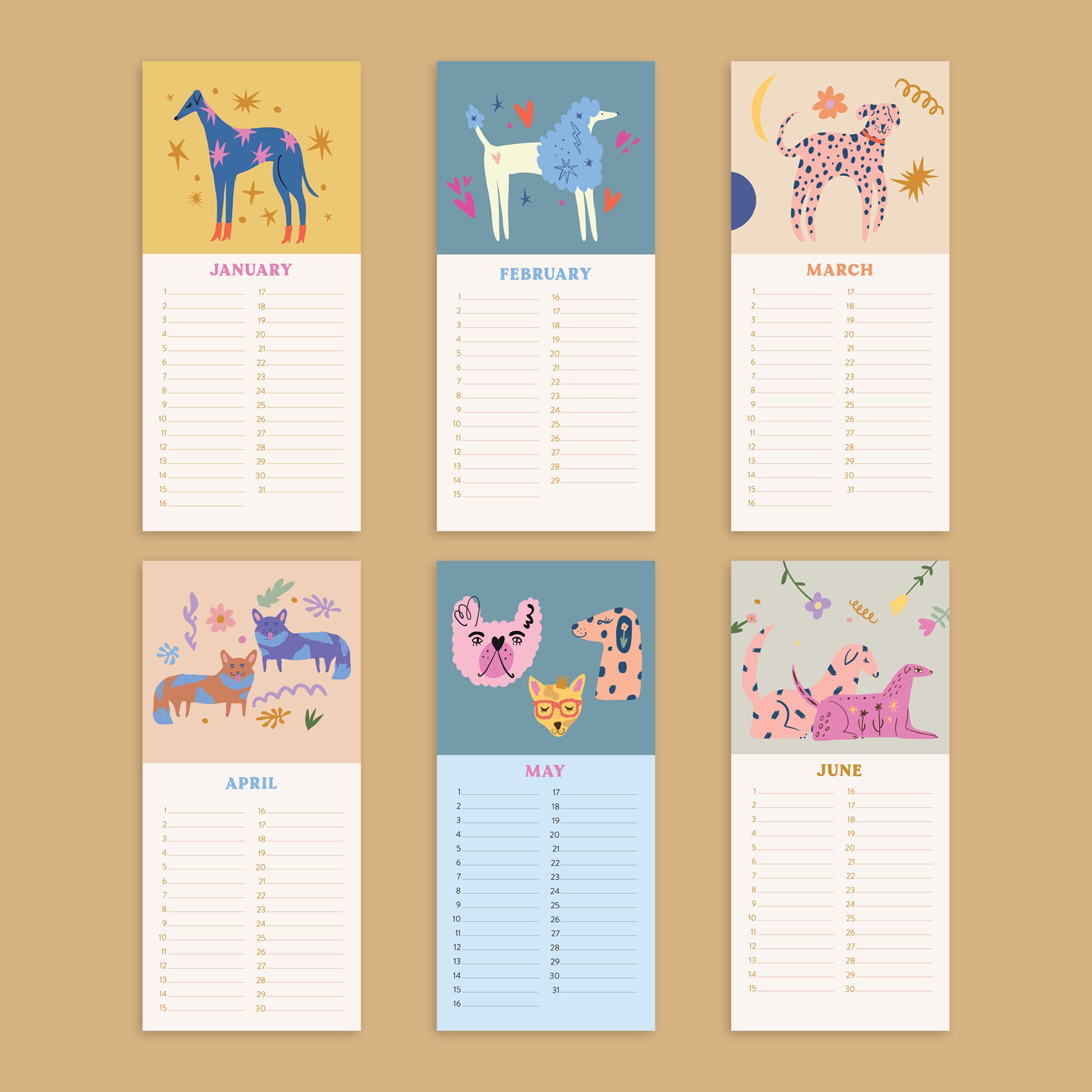 Dogs & Doodles Perpetual Calendar Dog Calendar Birthday - Etsy UK