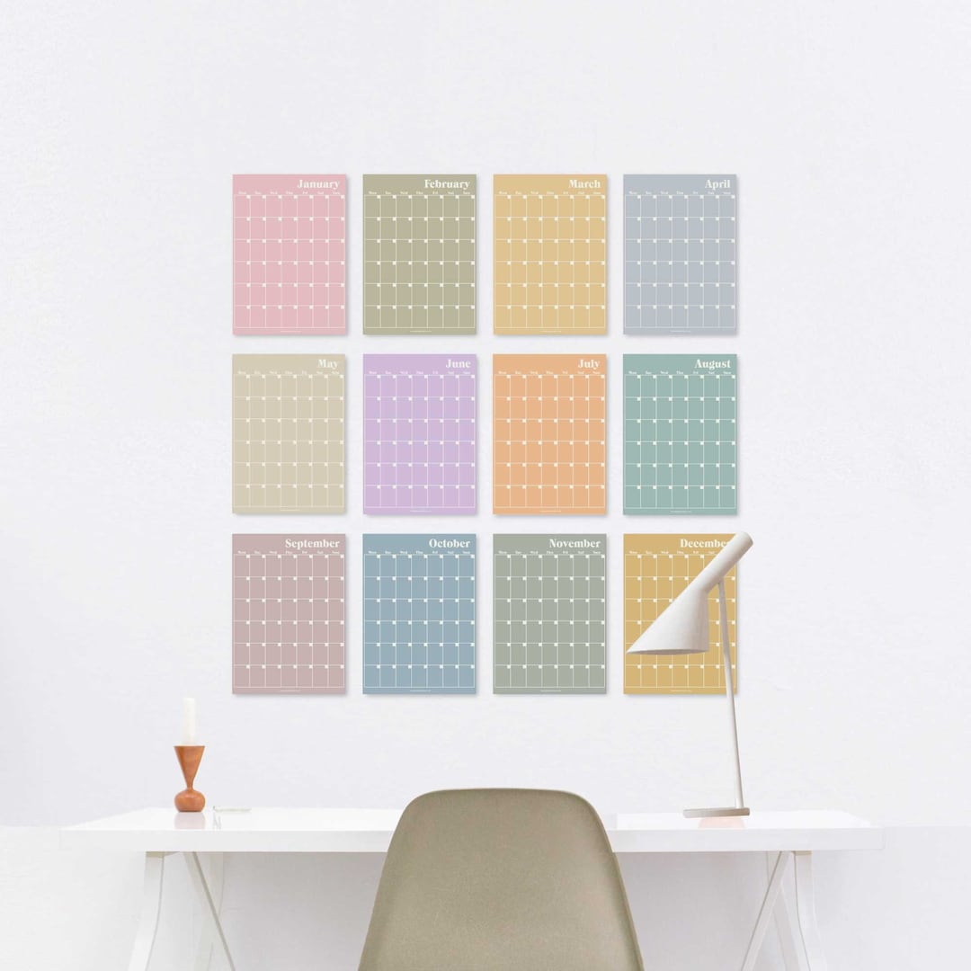 Compact Monthly Wall Planner A4 Wall Planner Individual - Etsy