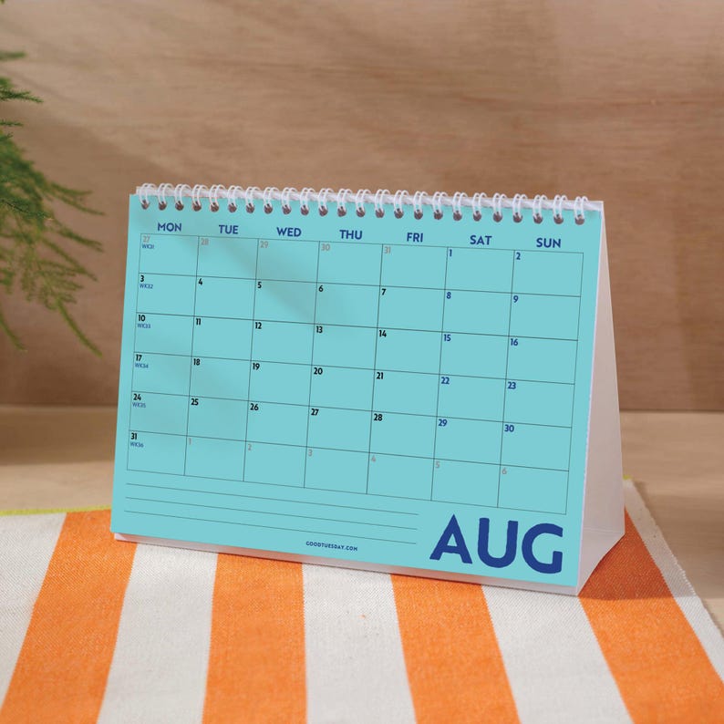 2026 Desk Calendar A5 Colour Burst | Free Standing Desk Planner ...