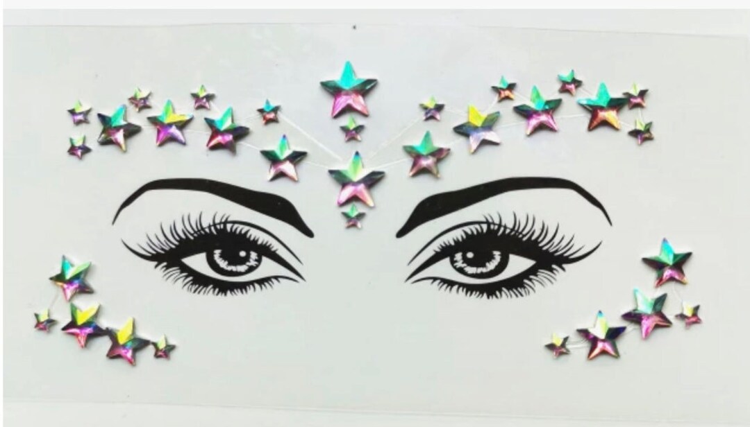 Face Gems Jewels Face Jewels Tattoo Stickers Rave Crystals - Etsy