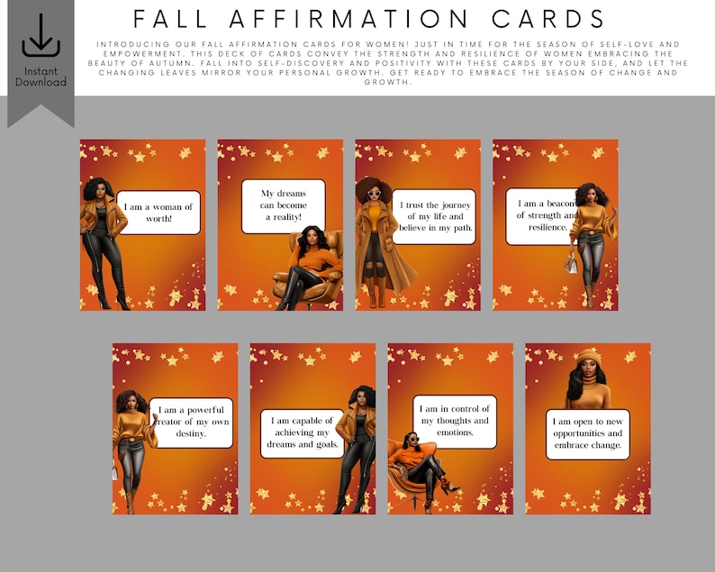 Fall Affirmation Cards - Etsy