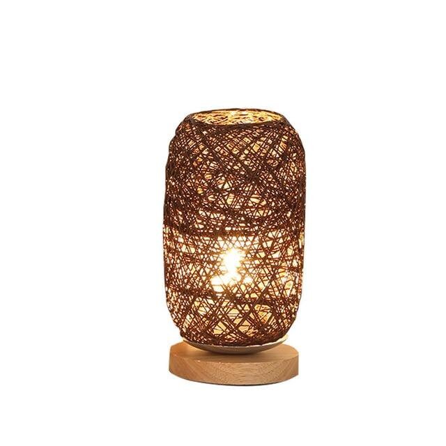 Rattan Style Table Lamp Wood Rattan Twine Ball Lights Table - Etsy
