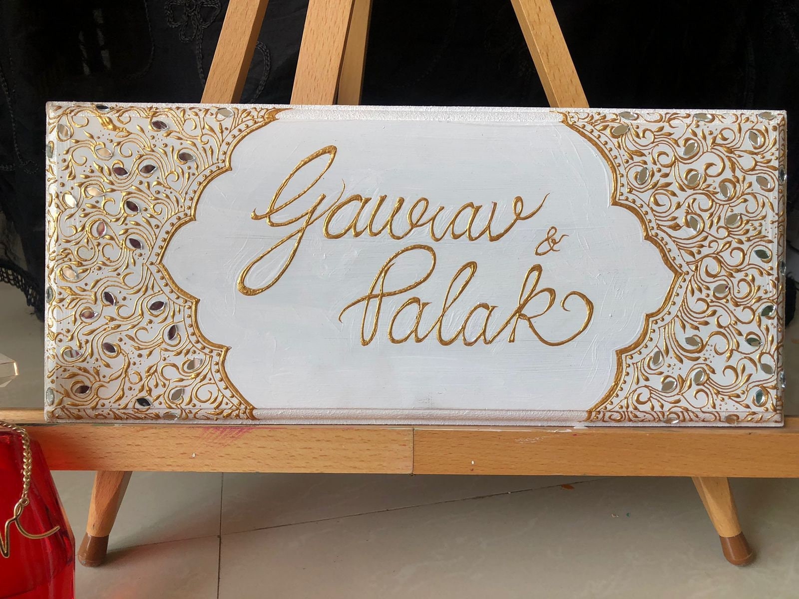 Hand Made Name Plate Texture Art Name Plate Hand Painted Name Plate ...