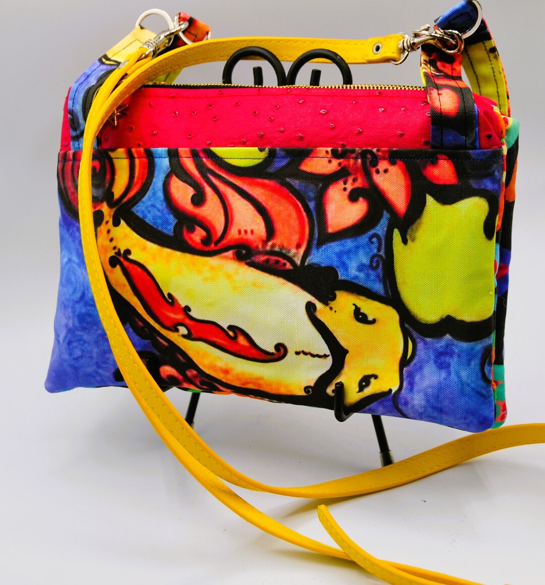 Compact Practical Double Zip Handmade Purse, Japanese Artwork Koi Purse ...