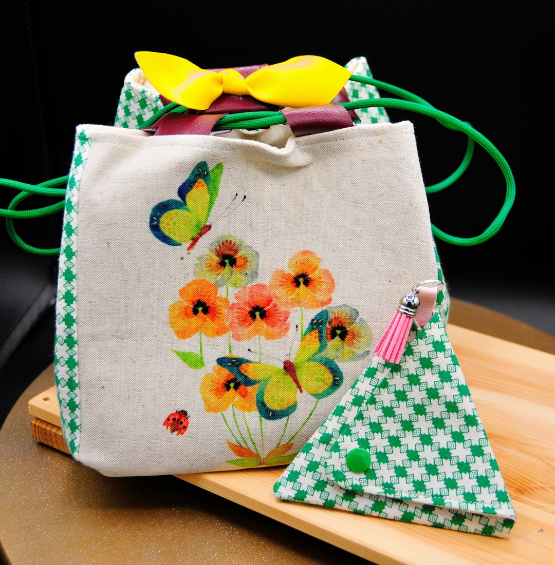 Komebukuro Rice Bag, Japanese Drawstring Bag, Kinchaku Bag, Vintage ...