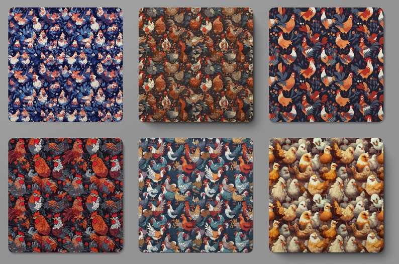 Digital Paper Printable Clipart Chickens Scrapbooking Digital Paper ...