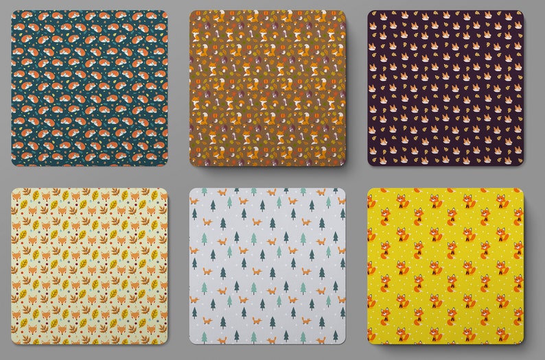 Digital Paper Printable Clipart Cute Fox Scrapbooking Digital Paper ...