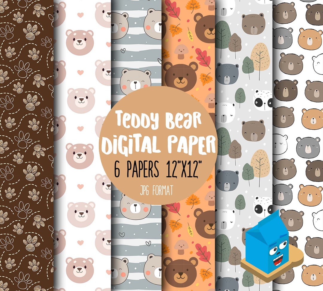 Digital Paper Printable Clipart Teddy Bear Scrapbooking - Etsy