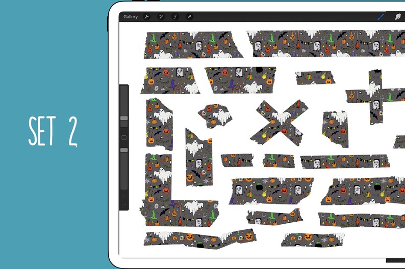 Digital Washi Tape Clipart Halloween Sticker Set Digital - Etsy