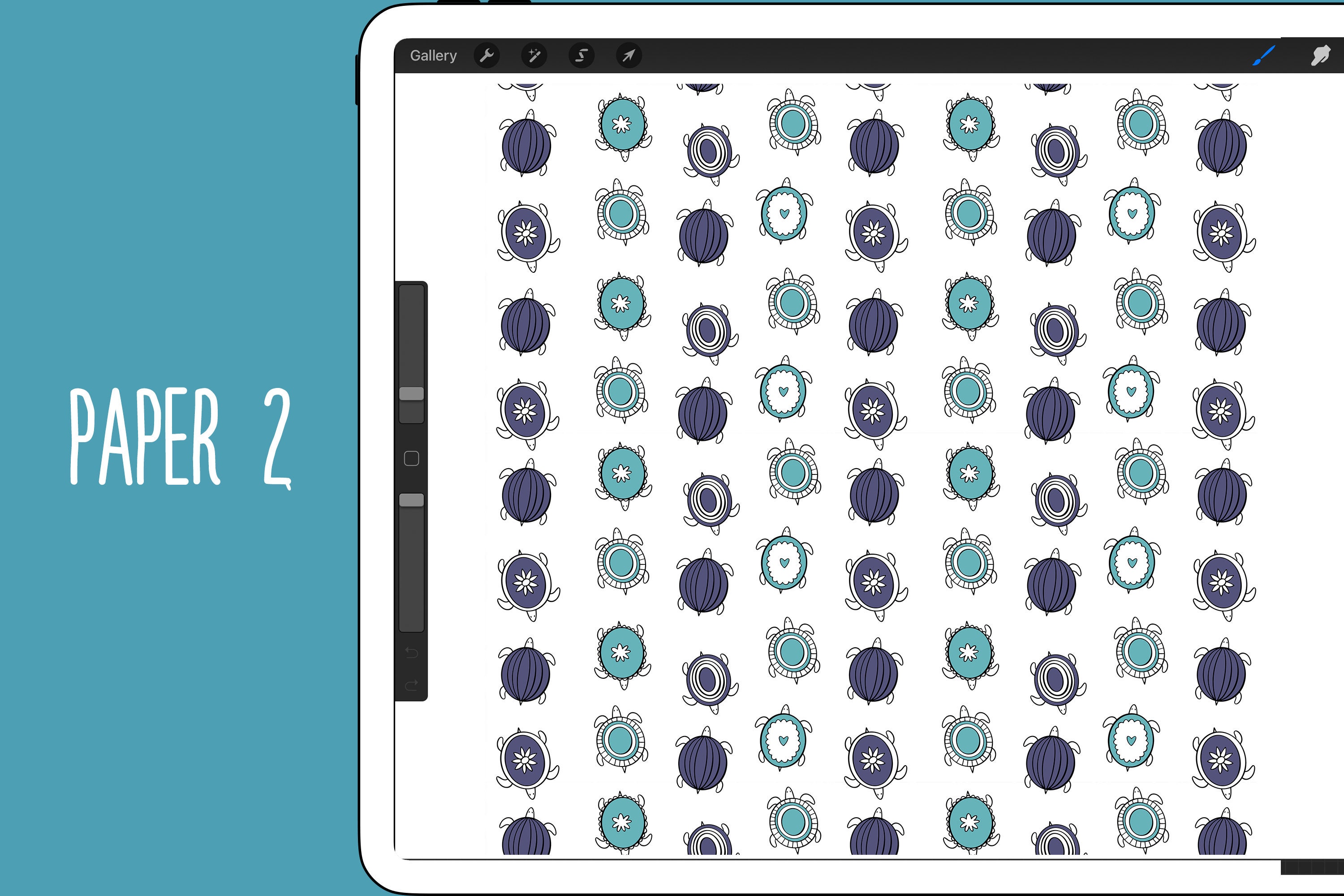 Digital Paper Printable Clipart Cute Turtle Scrapbooking Digital Paper ...