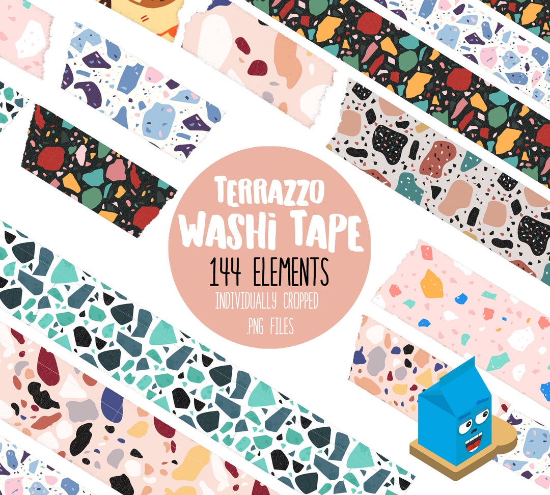 Digital Washi Tape Clipart Terrazzo Sticker Set Digital Planner ...