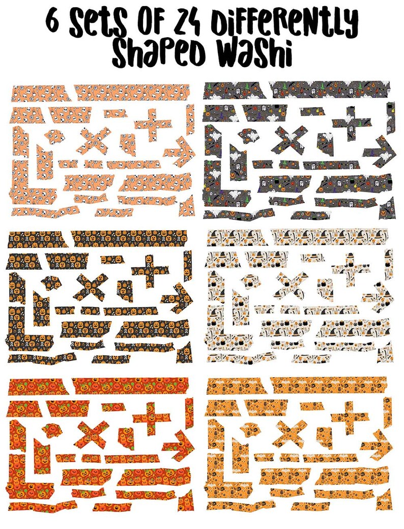 Digital Washi Tape Clipart Halloween Sticker Set Digital - Etsy